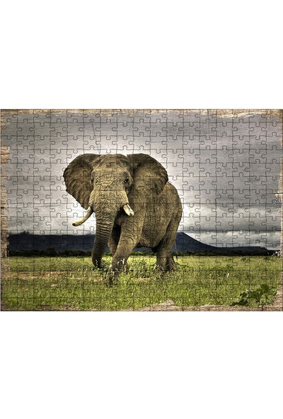 Tablomega Ahşap Mdf Puzzle Yapboz Yaşlı Fil 255 Parça 35*50 cm