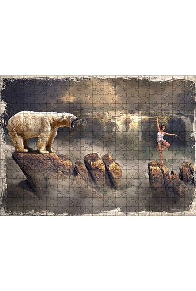 Tablomega Ahşap Mdf Puzzle Yapboz Şelale Ayı Bale Yapan Kadın 255 Parça 35*50 cm