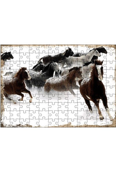 Tablomega Ahşap Mdf Puzzle Yapboz Karda Koşan Atlar 120 Parça 25*35 cm Tablomega Ahşap Mdf Puzzle Yapboz Karda Koşan Atlar 120 Parça 25*35 cm