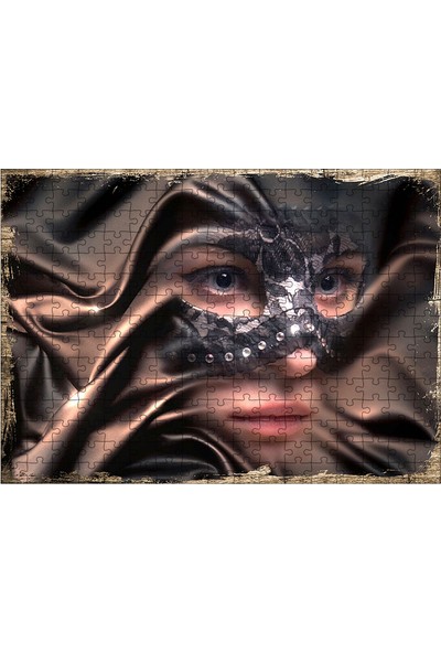 Tablomega Ahşap Mdf Puzzle Yapboz Kumaş Maskeli Kadın 255 Parça 35*50 cm