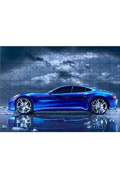 Tablomega Ahşap Mdf Puzzle Yapboz Mavi Spor Otomobil 120 Parça 25*35 cm
