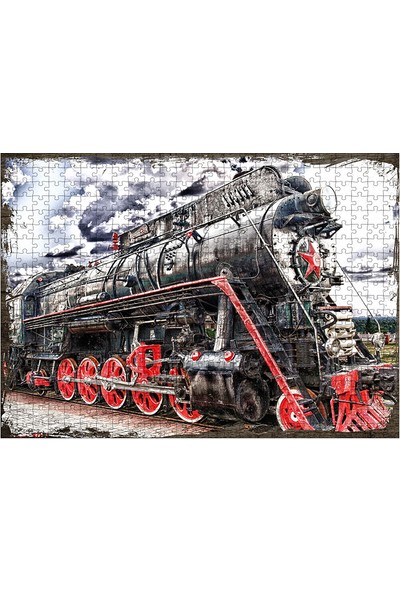 Tablomega Ahşap Mdf Puzzle Yapboz Buharlı Kara Tren 500 Parça 50*70 cm