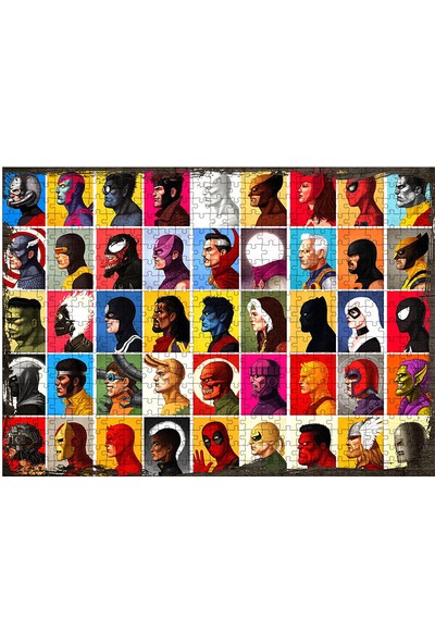 Tablomega Ahşap Mdf Puzzle Yapboz Marvel Karakterleri Eskitme 500 Parça 50*70 cm Tablomega Ahşap Mdf Puzzle Yapboz Marvel Karakterleri Eskitme 500 Parça 50*70 cm