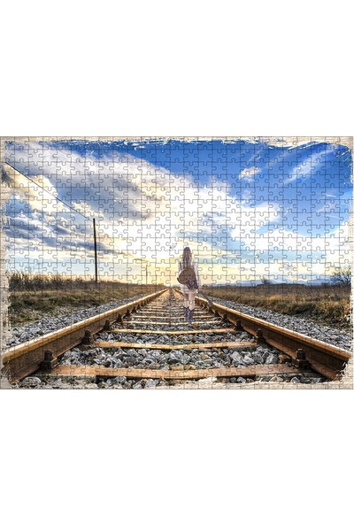 Tablomega Ahşap Mdf Puzzle Yapboz Raylar ve Gitarist Kız 500 Parça 50*70 cm Tablomega Ahşap Mdf Puzzle Yapboz Raylar ve Gitarist Kız 500 Parça 50*70 cm