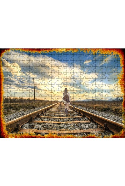 Tablomega Ahşap Mdf Puzzle Yapboz Tren Rayı 255 Parça 35*50 cm