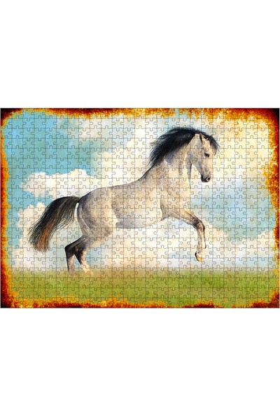 Tablomega Ahşap Mdf Puzzle Yapboz Beyaz At 1 500 Parça 50*70 cm