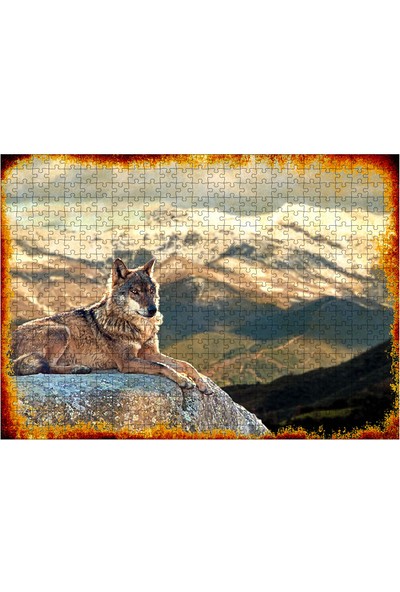 Tablomega Ahşap Mdf Puzzle Yapboz Kurt ve Manzara 500 Parça 50*70 cm