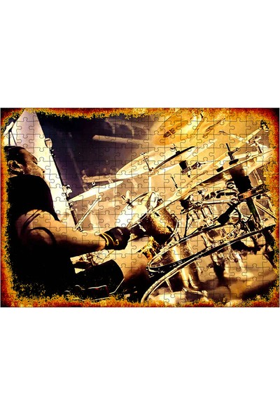 Tablomega Ahşap Mdf Puzzle Yapboz Eskitilmiş Baterist 255 Parça 35*50 cm