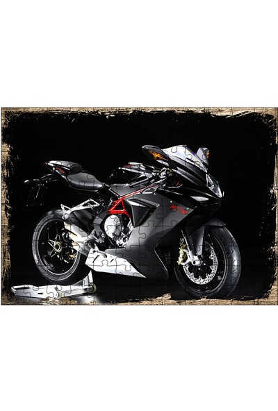 Tablomega Ahşap Mdf Puzzle Yapboz Mv Agusta F3 A2 Motorsiklet 120 Parça 25*35 cm