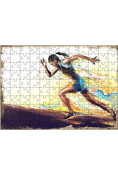 Tablomega Ahşap Mdf Puzzle Yapboz Koşucu Kız 120 Parça 25*35 cm