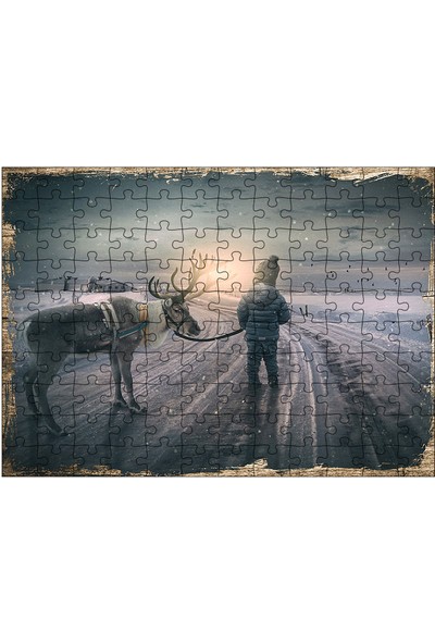 Tablomega Ahşap Mdf Puzzle Yapboz Fantastik Kış Geyik Çocuk 120 Parça 25*35 cm