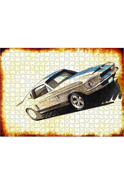 Tablomega Ahşap Mdf Puzzle Yapboz Retro Spor Araba 500 Parça 50*70 cm