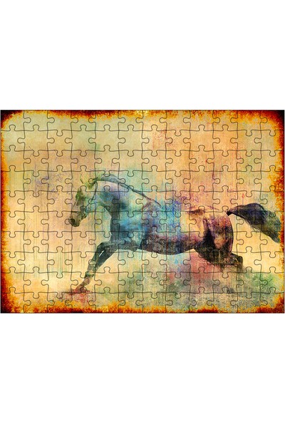 Tablomega Ahşap Mdf Puzzle Yapboz Eskitilmiş At 120 Parça 25*35 cm