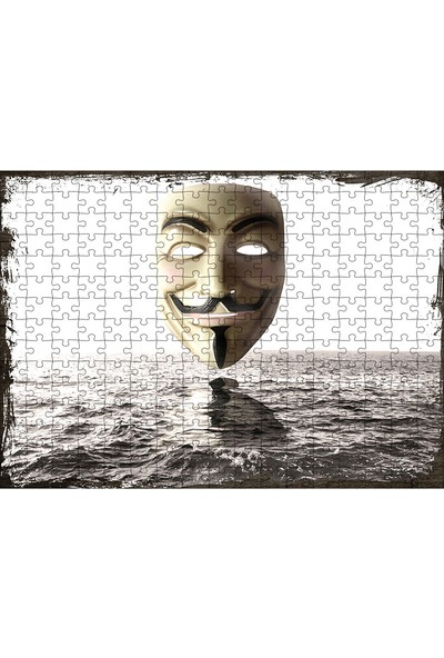 Tablomega Ahşap Mdf Puzzle Yapboz Denizde Anonymous Maske 255 Parça 35*50 cm