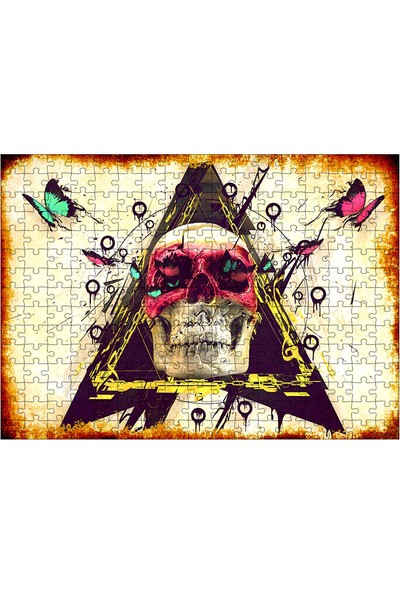 Tablomega Ahşap Mdf Puzzle Yapboz Kuru Kafa ve Kelebek 255 Parça 35*50 cm Tablomega Ahşap Mdf Puzzle Yapboz Kuru Kafa ve Kelebek 255 Parça 35*50 cm