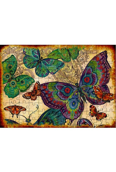 Tablomega Ahşap Mdf Puzzle Yapboz Renkli Kelebekler 120 Parça 25*35 cm Tablomega Ahşap Mdf Puzzle Yapboz Renkli Kelebekler 120 Parça 25*35 cm