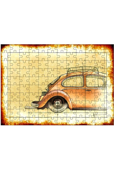 Tablomega Ahşap Mdf Puzzle Yapboz Volkswagen Araba Çizimi 120 Parça 25*35 cm