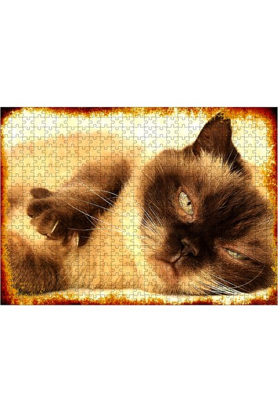 Tablomega Ahşap Mdf Puzzle Yapboz Yatan Kedi 500 Parça 50*70 cm