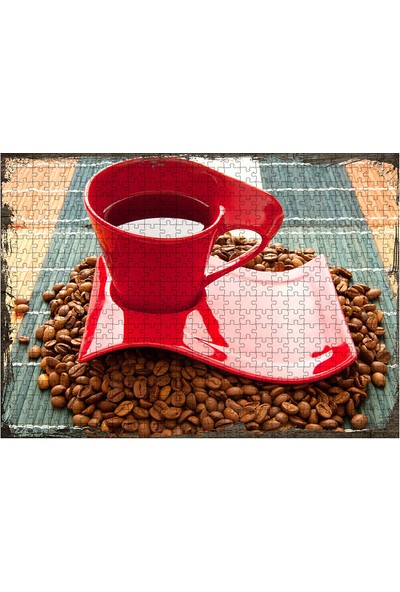 Tablomega Ahşap Mdf Puzzle Yapboz Fincanda Kahve ve Taneleri 500 Parça 50*70 cm Tablomega Ahşap Mdf Puzzle Yapboz Fincanda Kahve ve Taneleri 500 Parça 50*70 cm