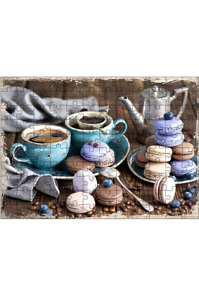 Tablomega Ahşap Mdf Puzzle Yapboz Kahve Makoran Ikramı 120 Parça 25*35 cm