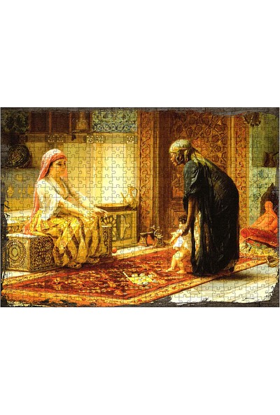 Tablomega Ahşap Mdf Puzzle Yapboz Osmanlı Harem ve Çocuk 500 Parça 50*70 cm