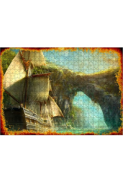 Tablomega Ahşap Mdf Puzzle Yapboz Retro Korsan Gemisi 500 Parça 50*70 cm