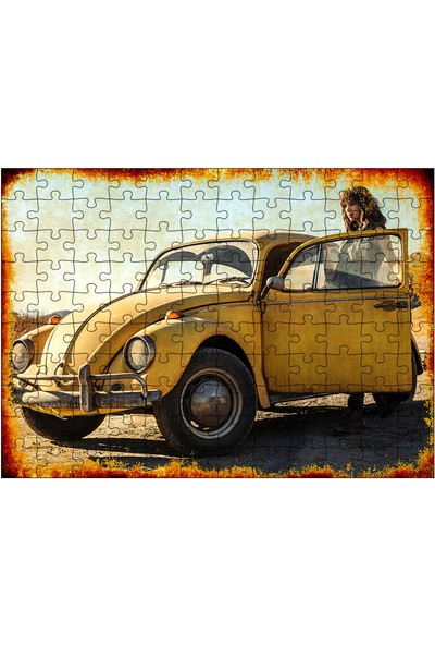 Tablomega Ahşap Mdf Puzzle Yapboz Sarı Klasik Vosvos 120 Parça 25*35 cm