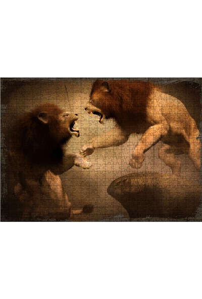 Tablomega Ahşap Mdf Puzzle Yapboz Savaşçı Aslanlar 500 Parça 50*70 cm
