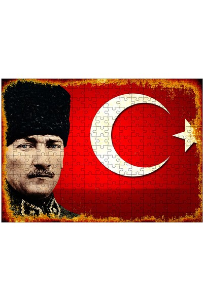 Tablomega Ahşap Mdf Puzzle Yapboz Bayrak ve Mustafa Kemal Atatürk 255 Parça 35*50 cm Tablomega Ahşap Mdf Puzzle Yapboz Bayrak ve Mustafa Kemal Atatürk 255 Parça 35*50 cm