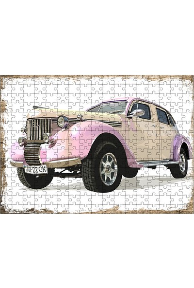 Tablomega Ahşap Mdf Puzzle Yapboz Antika Araba 255 Parça 35*50 cm
