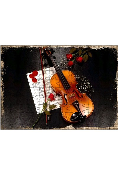 Tablomega Ahşap Mdf Puzzle Yapboz Gitar Gül Notalar 120 Parça 25*35 cm Tablomega Ahşap Mdf Puzzle Yapboz Gitar Gül Notalar 120 Parça 25*35 cm