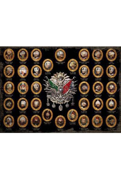 Tablomega Ahşap Mdf Puzzle Yapboz Osmanlı Padişahları 255 Parça 35*50 cm