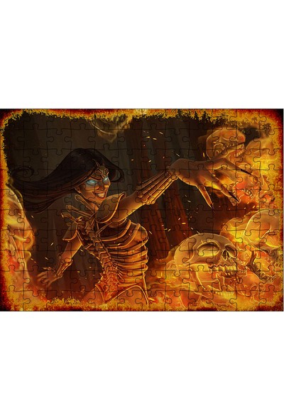 Tablomega Ahşap Mdf Puzzle Yapboz Ateş Büyücüsü Kadın 120 Parça 25*35 cm Tablomega Ahşap Mdf Puzzle Yapboz Ateş Büyücüsü Kadın 120 Parça 25*35 cm