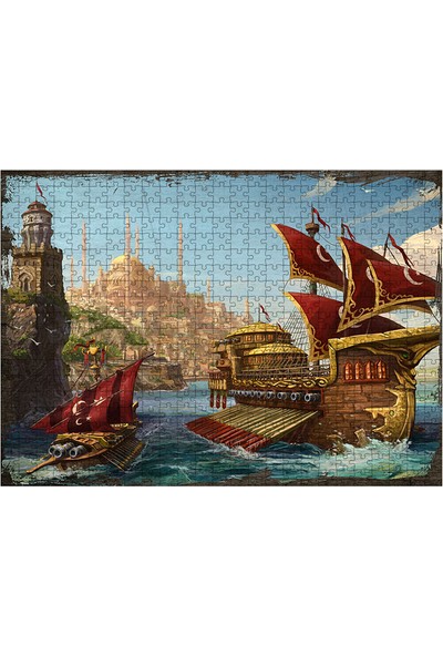 Tablomega Ahşap Mdf Puzzle Yapboz Osmanlı Donanması 500 Parça 50*70 cm