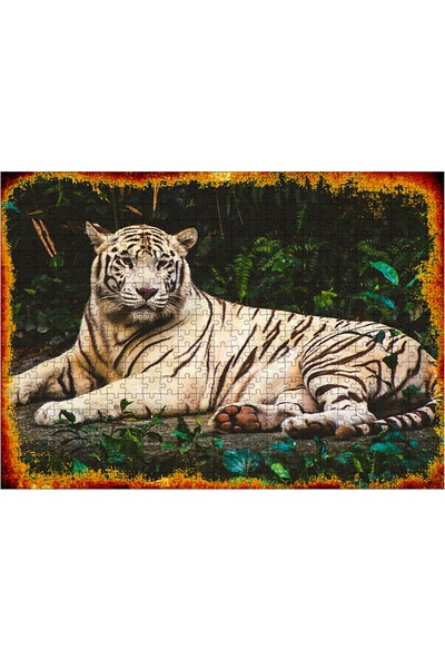 Tablomega Ahşap Mdf Puzzle Yapboz Retro Kaplan 500 Parça 50*70 cm