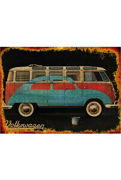 Tablomega Ahşap Mdf Puzzle Yapboz Volkswagen Minibüs 500 Parça 50*70 cm