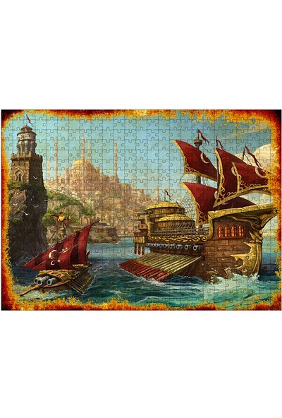 Tablomega Ahşap Mdf Puzzle Yapboz Osmanlı Gemisi 500 Parça 50*70 cm