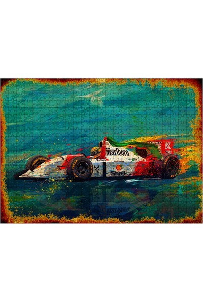 Tablomega Ahşap Mdf Puzzle Yapboz Ayrton Senna F1 Aracı 500 Parça 50*70 cm