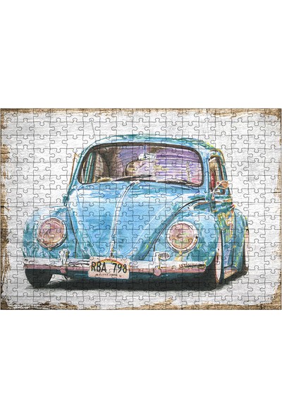 Tablomega Ahşap Mdf Puzzle Yapboz Mavi Volkswagen 255 Parça 35*50 cm