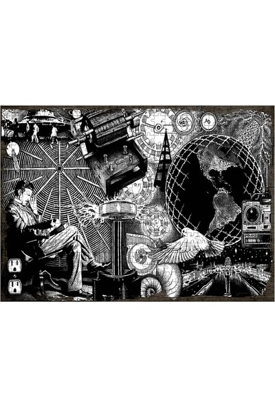 Tablomega Ahşap Mdf Puzzle Yapboz Nikola Tesla 500 Parça 50*70 cm
