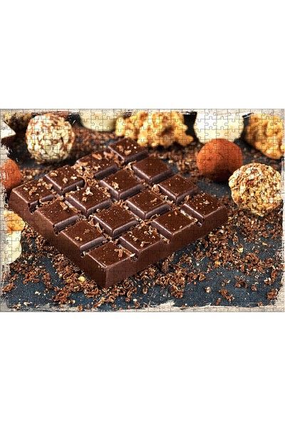 Tablomega Ahşap Mdf Puzzle Yapboz Çikolata Dükkanı 500 Parça 50*70 cm