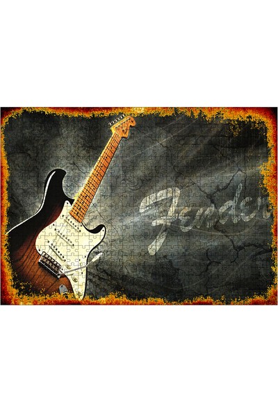 Tablomega Ahşap Mdf Puzzle Yapboz Fender Gitar 500 Parça 50*70 cm Tablomega Ahşap Mdf Puzzle Yapboz Fender Gitar 500 Parça 50*70 cm