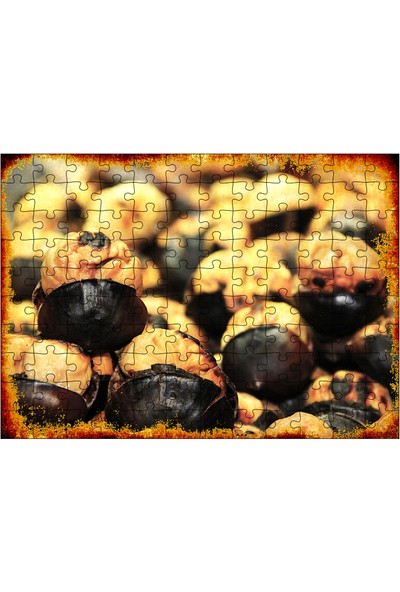 Tablomega Ahşap Mdf Puzzle Yapboz Kestane Kebap 120 Parça 25*35 cm