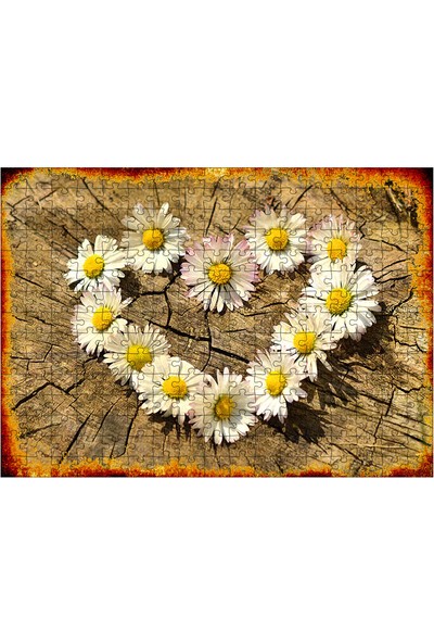 Tablomega Ahşap Mdf Puzzle Yapboz Kalp Şeklinde Papatyalar 255 Parça 35*50 cm Tablomega Ahşap Mdf Puzzle Yapboz Kalp Şeklinde Papatyalar 255 Parça 35*50 cm