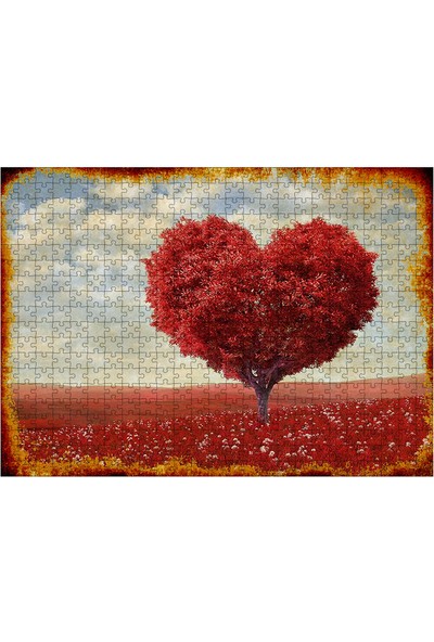 Tablomega Ahşap Mdf Puzzle Yapboz Kırmızı Sevgi Ağacı Kalp 500 Parça 50*70 cm Tablomega Ahşap Mdf Puzzle Yapboz Kırmızı Sevgi Ağacı Kalp 500 Parça 50*70 cm