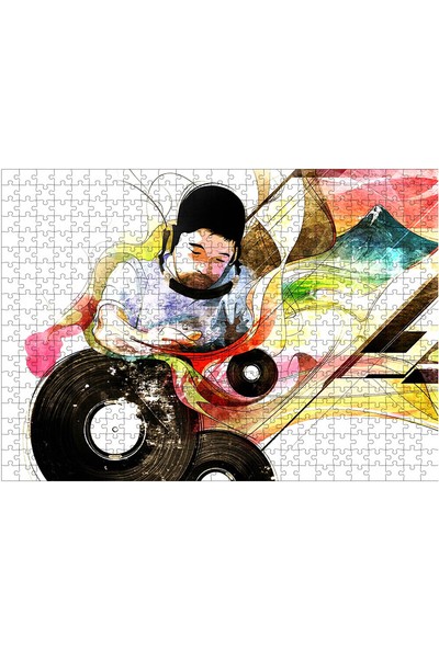 Tablomega Ahşap Mdf Puzzle Yapboz Hip Hop ve Disc Jockey 500 Parça 50*70 cm