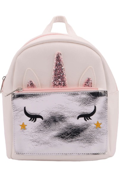 Polaris Unıcorn Sırt 2fx Beyaz Gri Pembe Kız Çocuk Sırt Çantası
