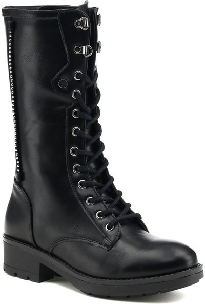 Polaris 318637.Z 1pr Siyah Kadın Düz Çizme