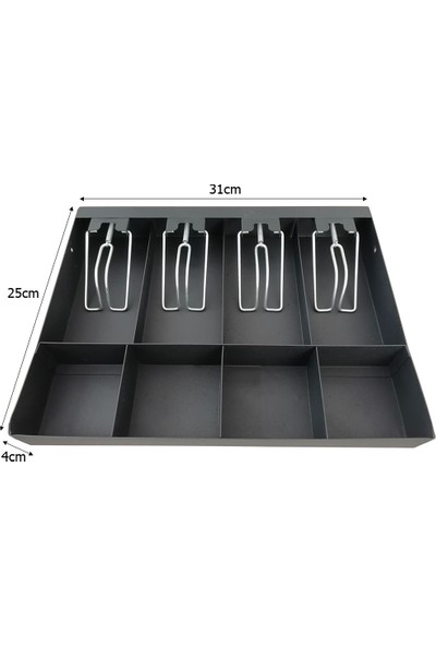 Saypos Metal Çekmece Içi 4 Banknot Bölmeli Para Çekmecesi Içi 31 x 25 x 4cm