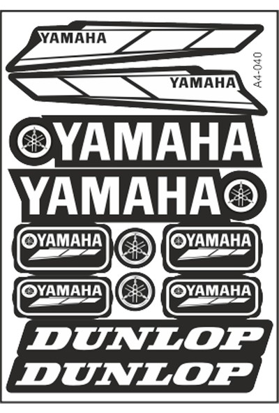 Gogomoto Yamaha Siyah Parçalı A4 Sticker